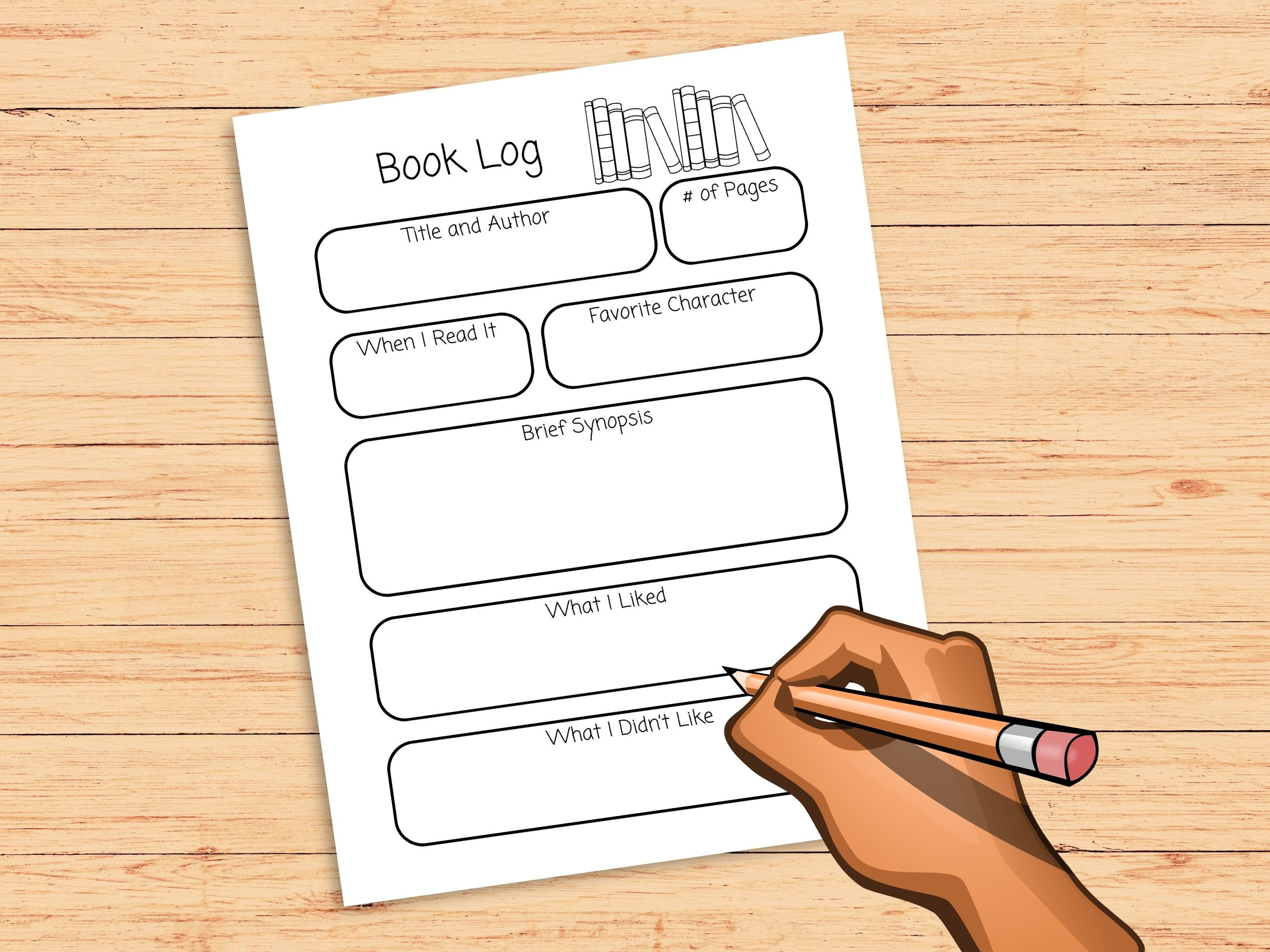 Printable Book Log Readers Journal Pages - Etsy