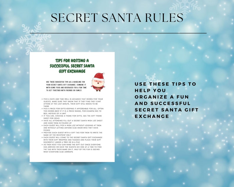 Secret Santa Gift Exchange Printable Bundle - Etsy