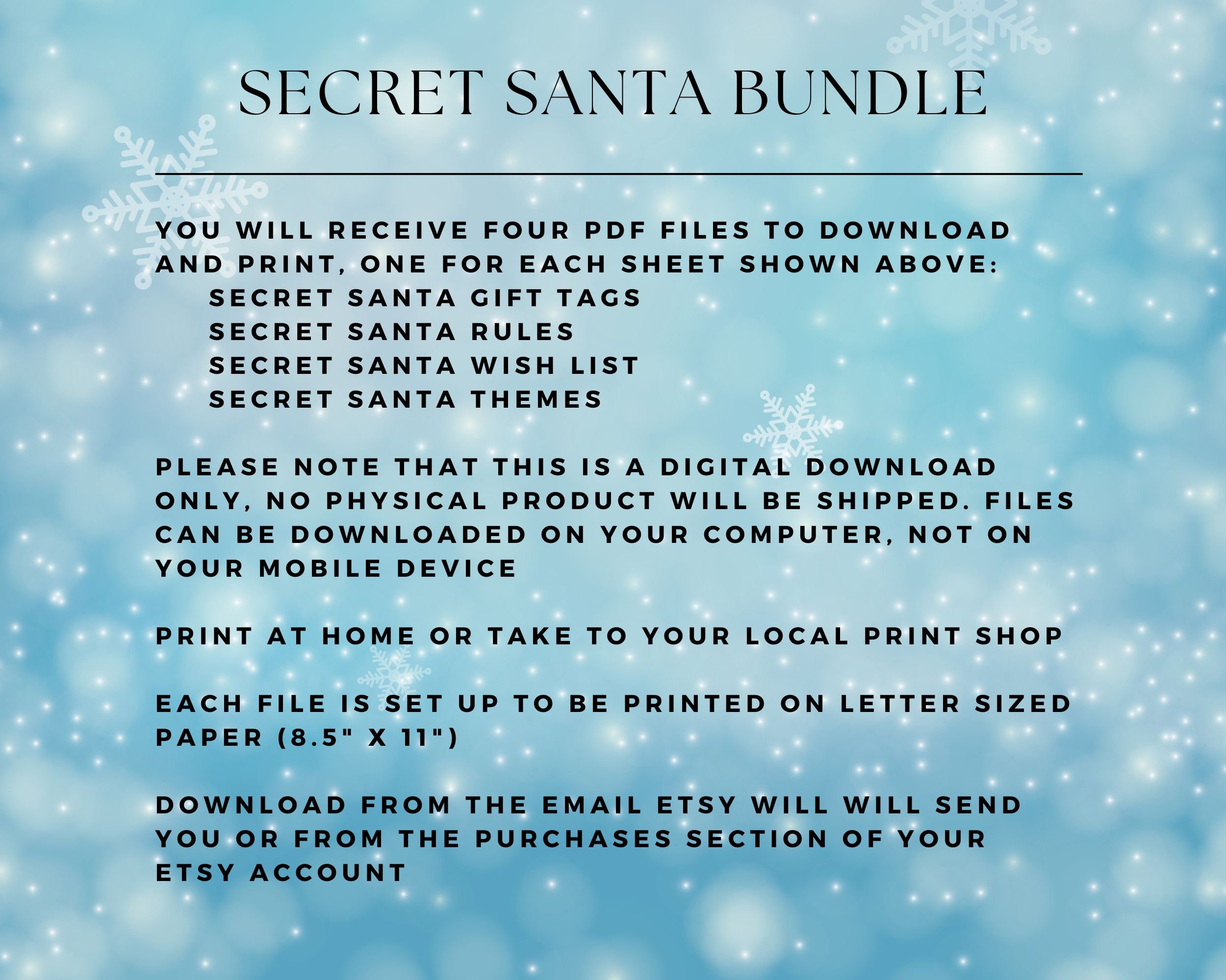 Secret Santa Gift Exchange Printable Bundle - Etsy