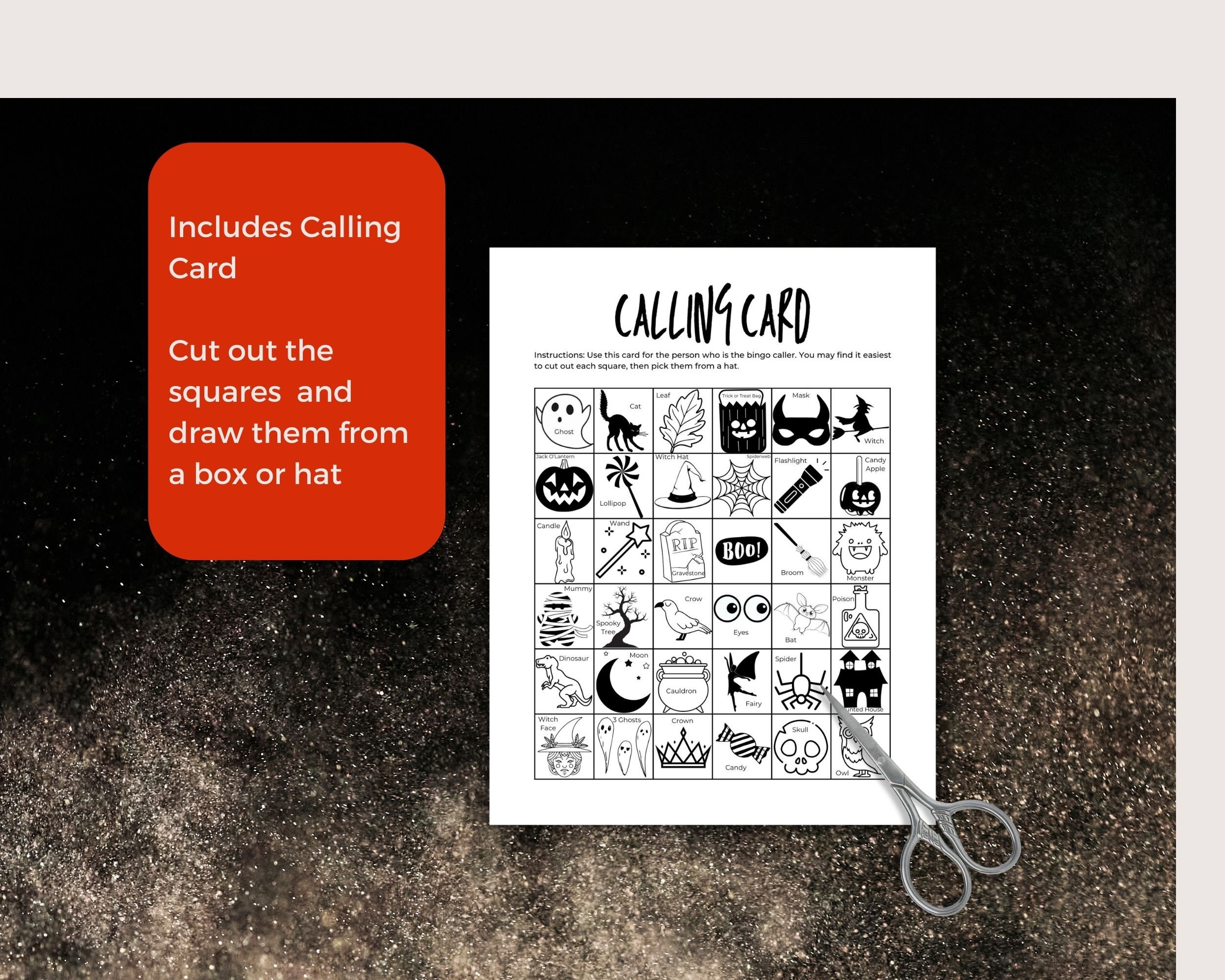 Printable Halloween Bingo Game Black and White - Etsy