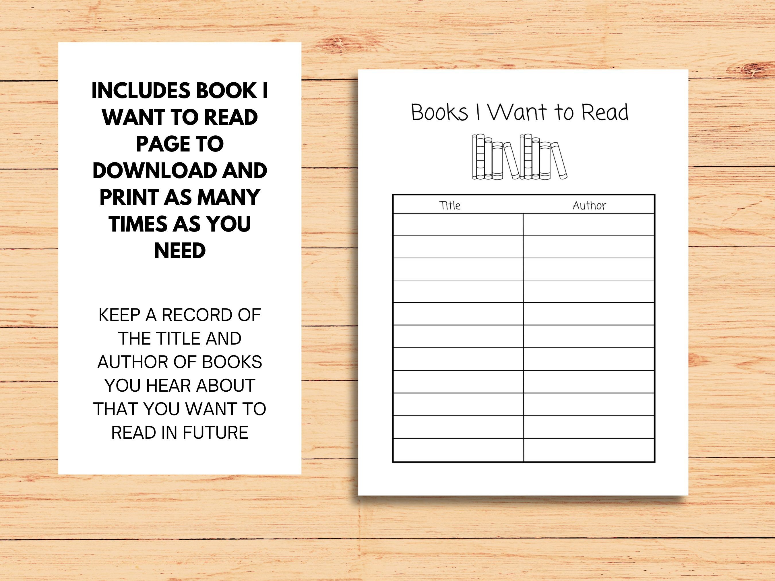 Printable Book Log Readers Journal Pages - Etsy