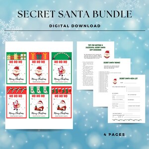 Secret Santa Gift Exchange Printable Bundle - Etsy