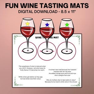 Printable Wine Tasting Mats for Fun Wine Tasting at Home - Etsy