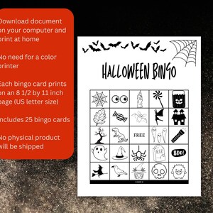 Printable Halloween Bingo Game Black and White - Etsy Canada