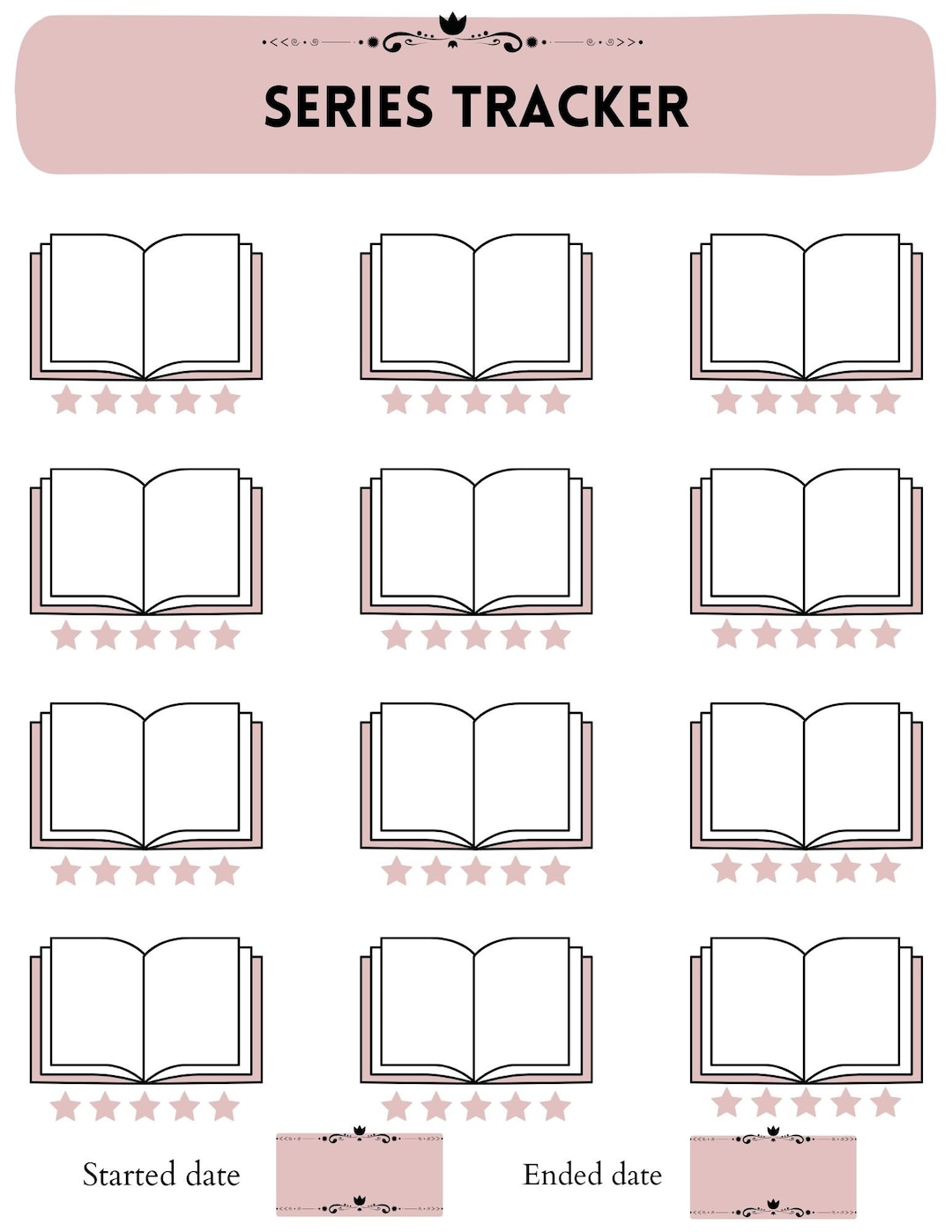 Book Series Tracker, Asthetic Series Tracker for Books , Printable ...