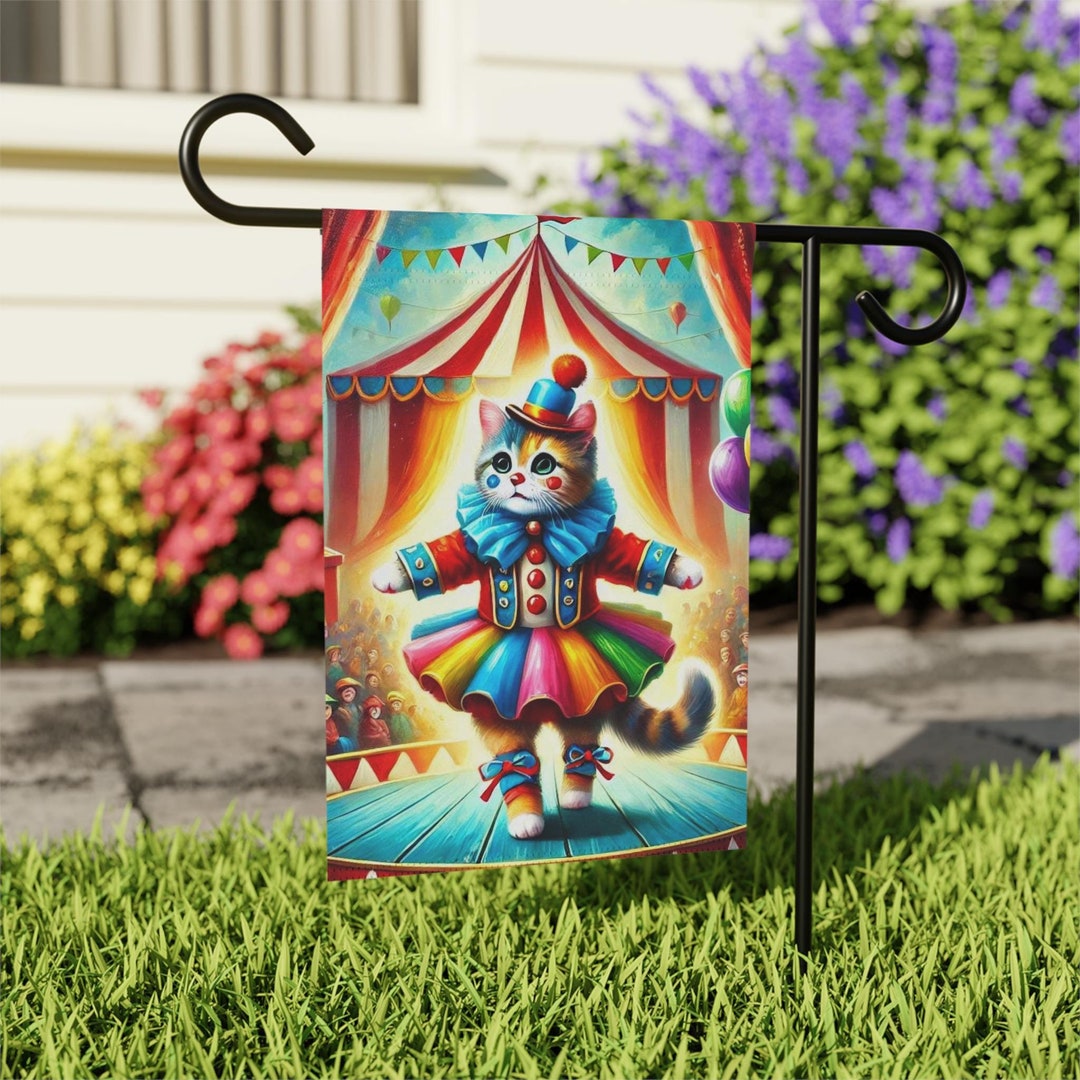 Circus Cat Yard Flag - Circus Decor, Circus Flag - Double-sided 12x18 ...