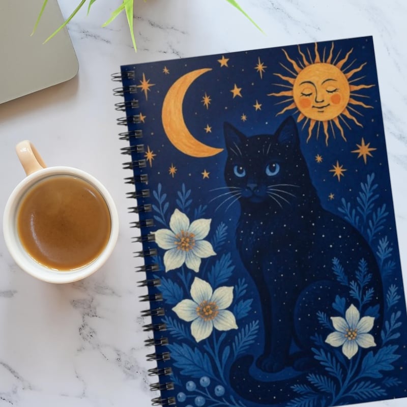 Black Cat Dotted Book - Etsy