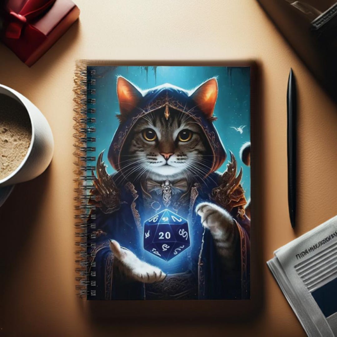 Cat Sorcerer Spiral Notebook Ruled Line Role Player Game Notebook ...