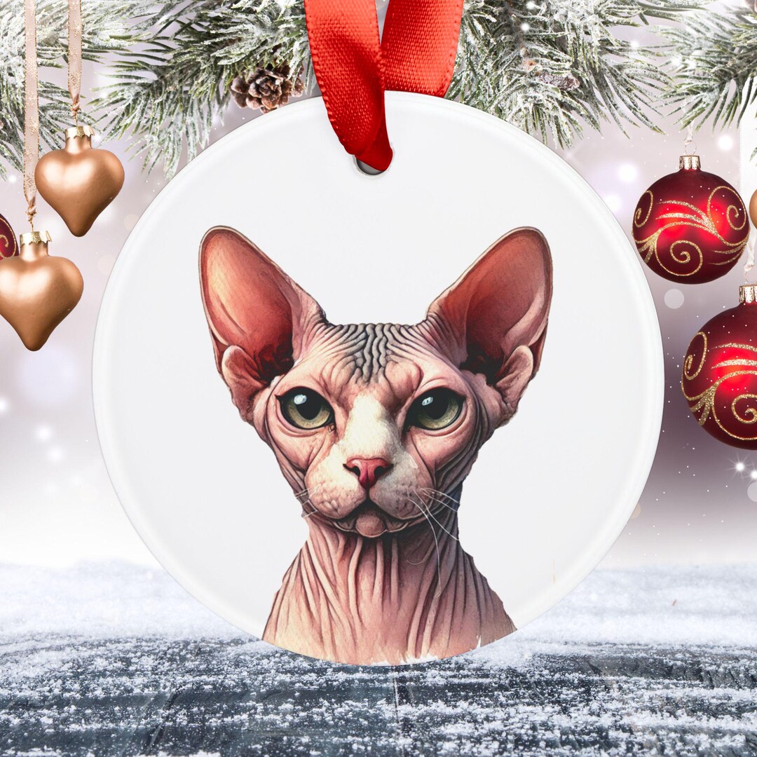 Personalized Sphynx Cat Ornament: Glossy Holiday Tree Decor - Etsy