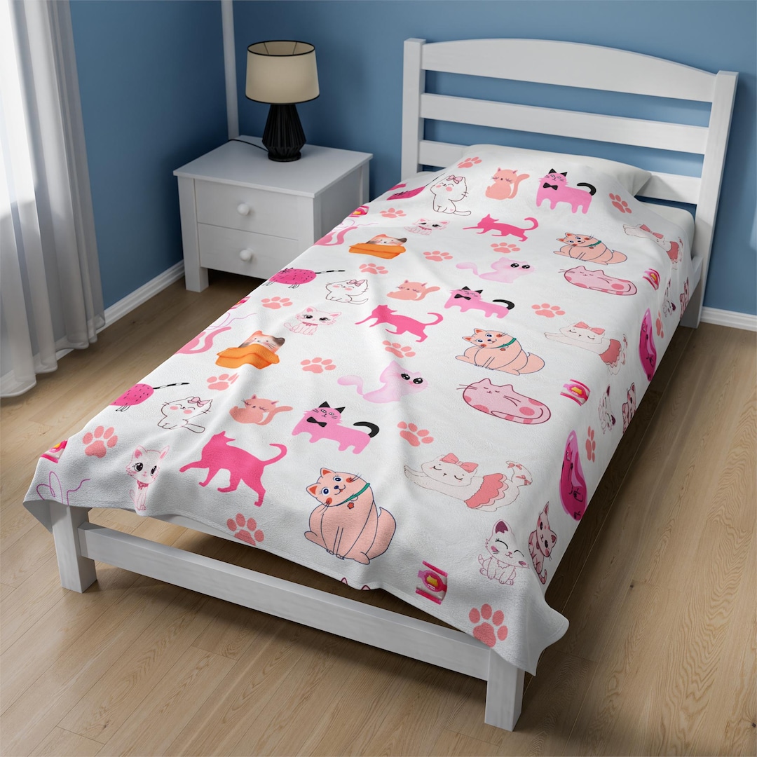 Pink Cat Takeover Blanket, Kitty Cozy Throw, Feline Lover Gift, Cat ...
