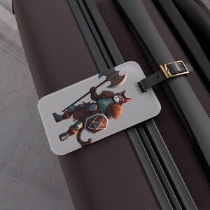 Dungeons and Dragons - Cat Warrior - Luggage Tag - Travel Gift ...