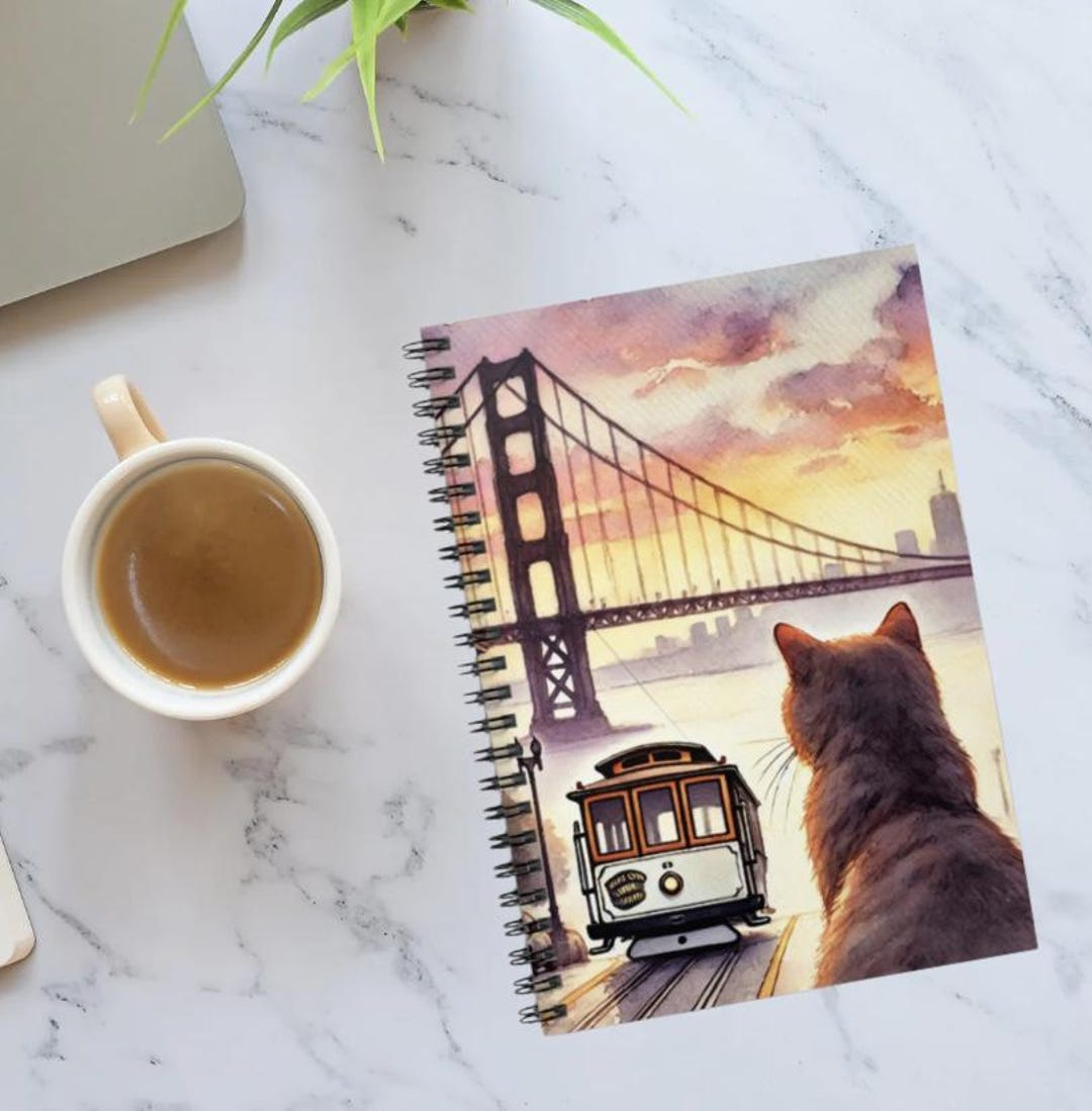 San Francisco Cat Lover Notebook: Spiral Lined Journal - Etsy