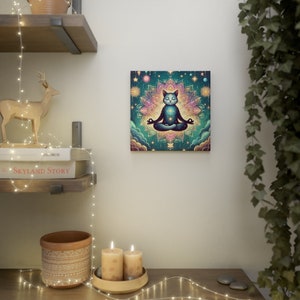 Chakra Cat Meditation Wall Art Decor - Etsy