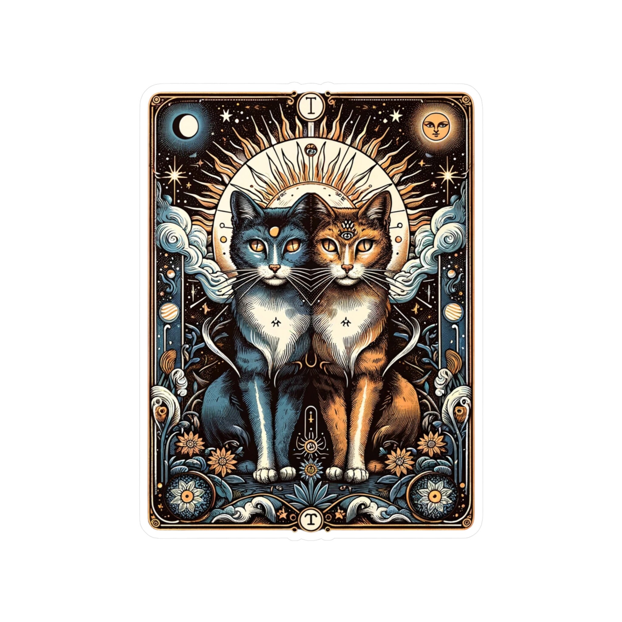 Lovers Cat Tarot Kiss-cut Vinyl Decals Sticker Two Sizes - Etsy