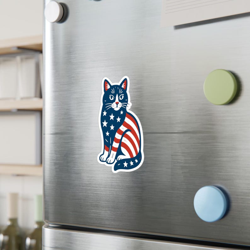 Patriotic Cat Decals: USA Stars & Stripes Vinyl Stickers - Etsy