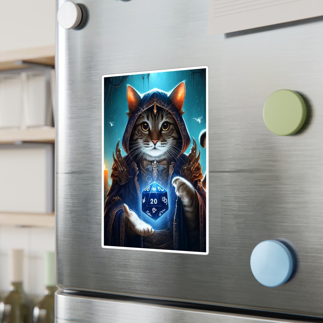 Dungeons and Dragons Cat Wizard cut Vinyl Decals Sticker - Etsy