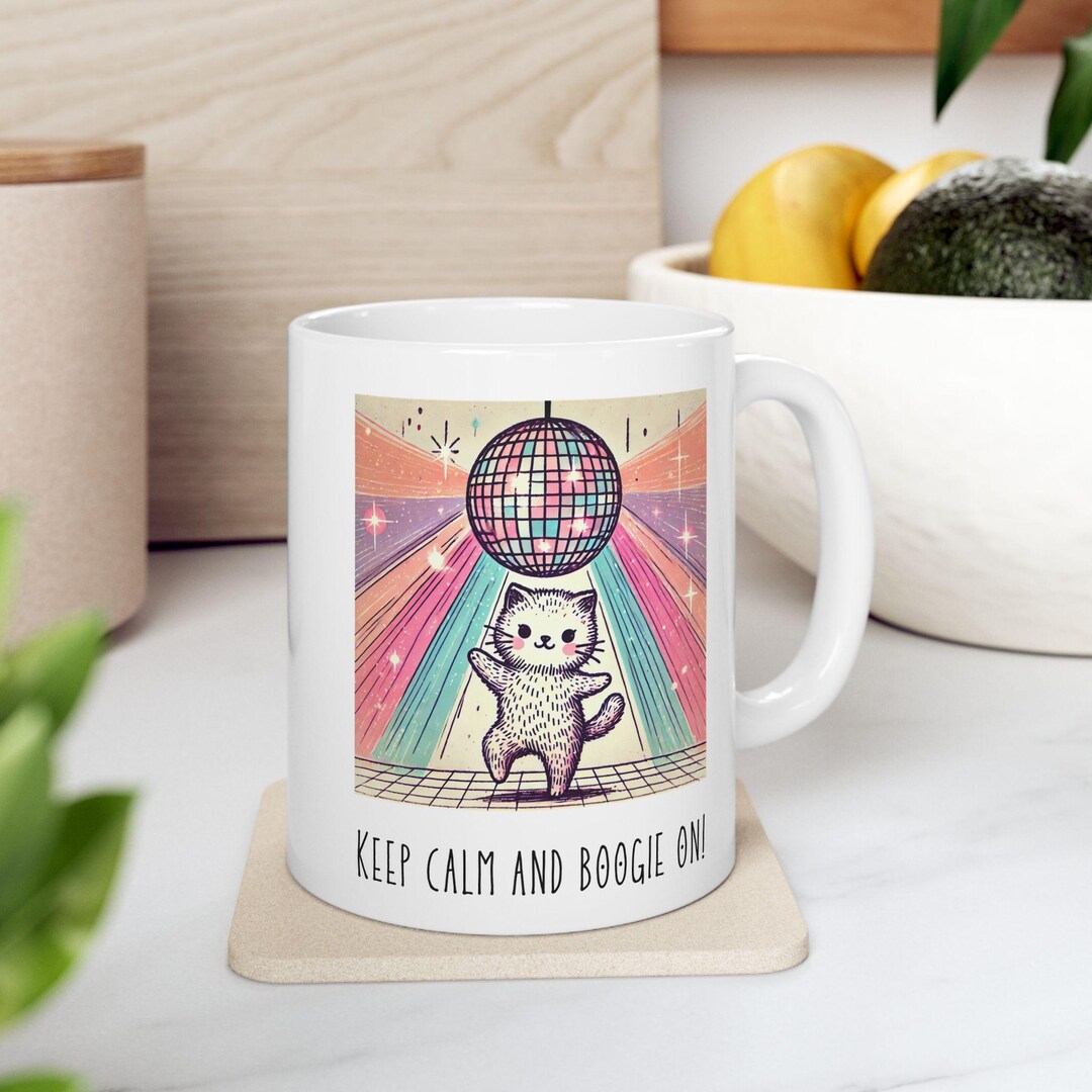 Disco Cat Coffee Mug: Music Lover Gift - Etsy