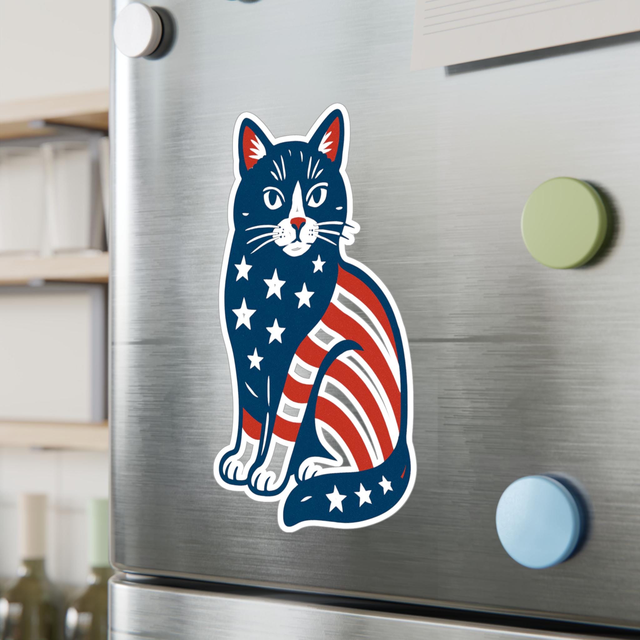 Patriotic Cat Decals: USA Stars & Stripes Vinyl Stickers - Etsy