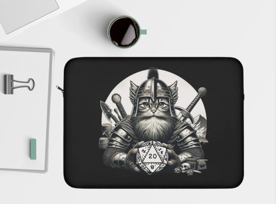 Cat Dwarf Laptop Sleeve, Dwarf Table Cover RPG Gamer Gift, Protective ...