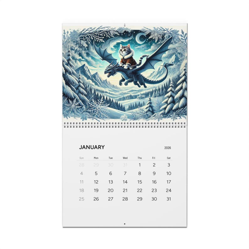 Dragon and Cat Wall Calendar 2026: Fantasy Calendar - Etsy