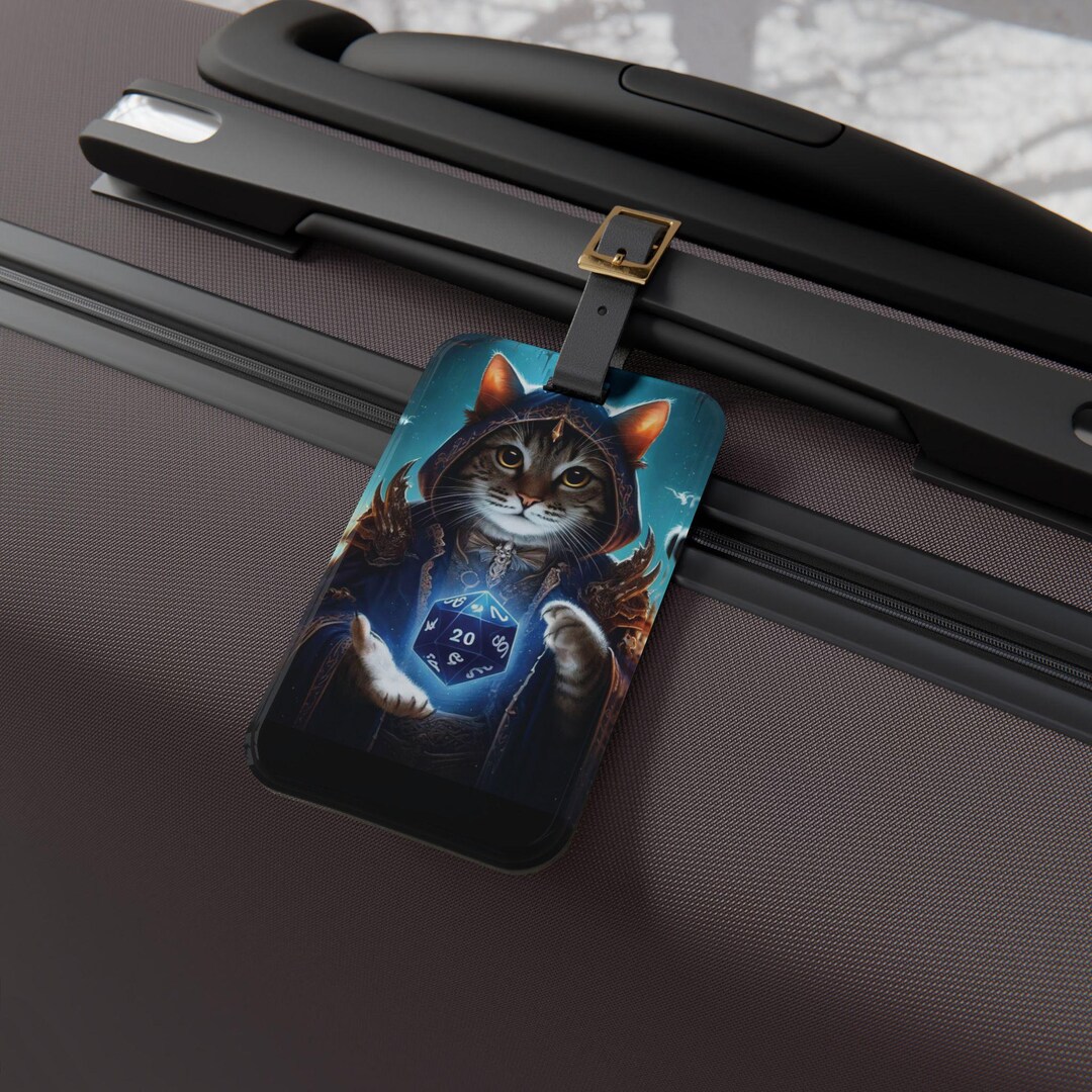 Dungeons and Dragons Cat Sorcerer Luggage Tag Travel Gift, Suitcase ...