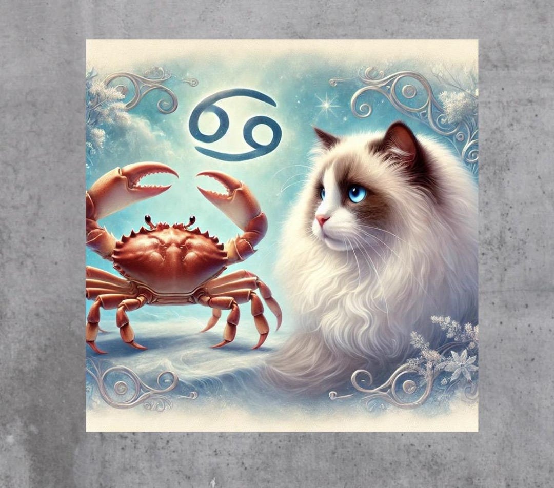 Cancer Rag Doll Cat Cat Lover Wall Art Decor 8x8 - Etsy