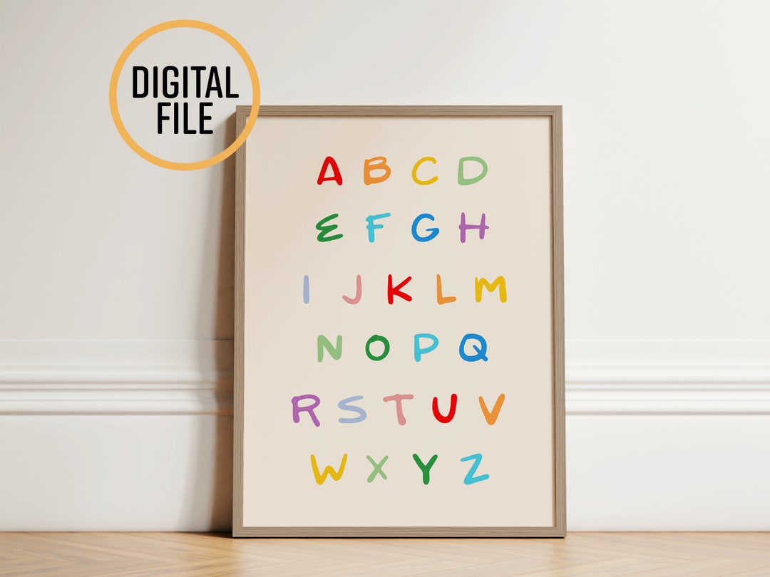Colorful Alphabet Poster: Educational Wall Art (digital Download) - Etsy