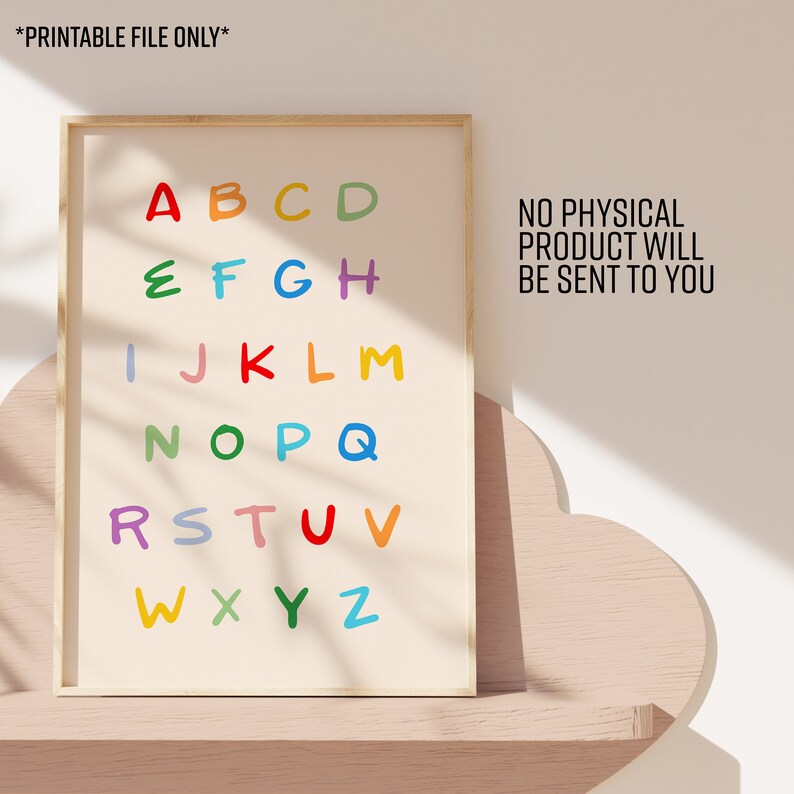 Colorful Alphabet Poster: Educational Wall Art (digital Download ...