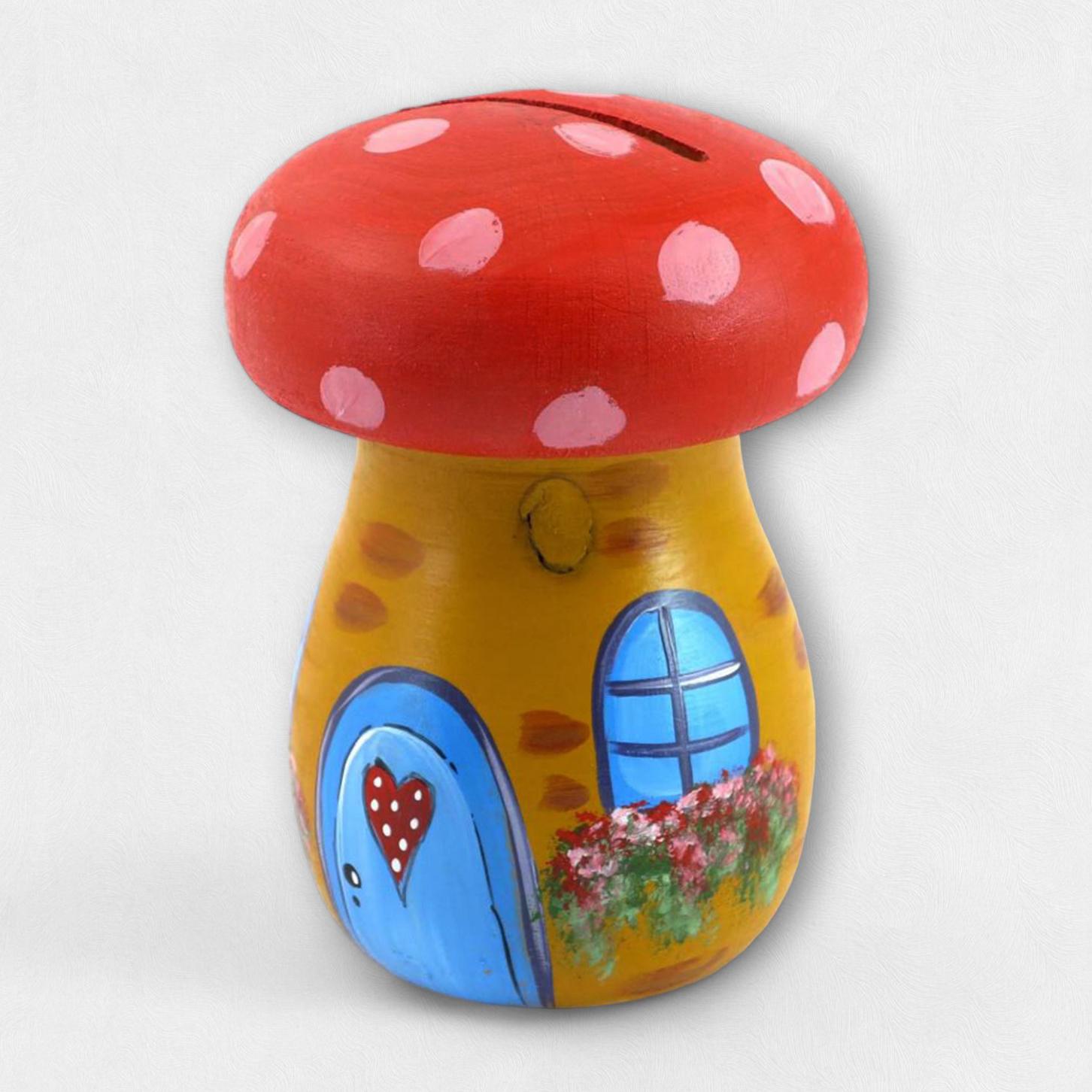 Wooden Money Box "mushroom", Money Box, Wooden Money Box, Piggy Bank ...