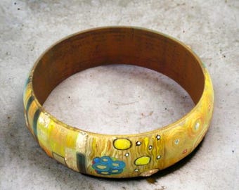 Wooden Bracelet sirens, Klimt Inspired Bracelet, Handmade Bracelet ...