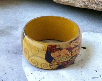 Wooden Bracelet sirens, Klimt Inspired Bracelet, Handmade Bracelet ...