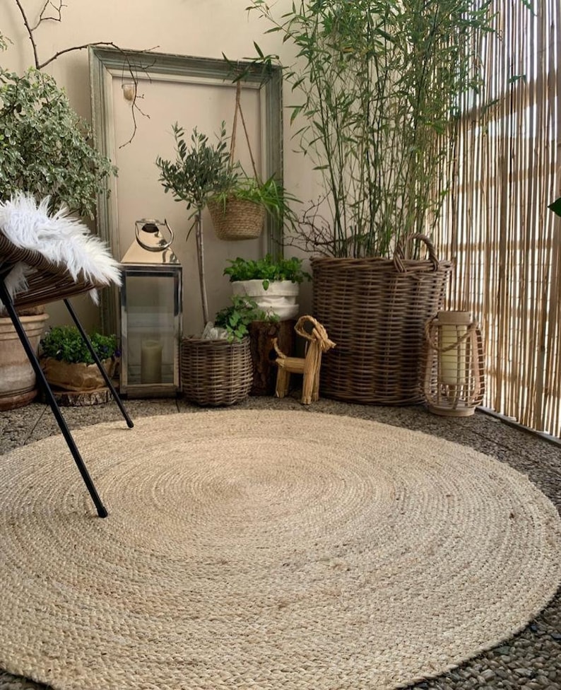 Tapis Rond En Jute Naturelle - Etsy