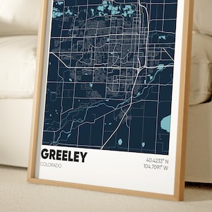 Greeley CO Map Print, Colorado Wall Art, Greeley CO Poster - Etsy