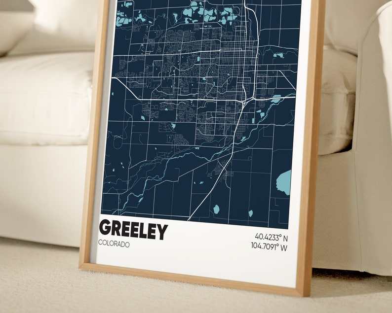 Greeley CO Map Print, Colorado Wall Art, Greeley CO Poster - Etsy