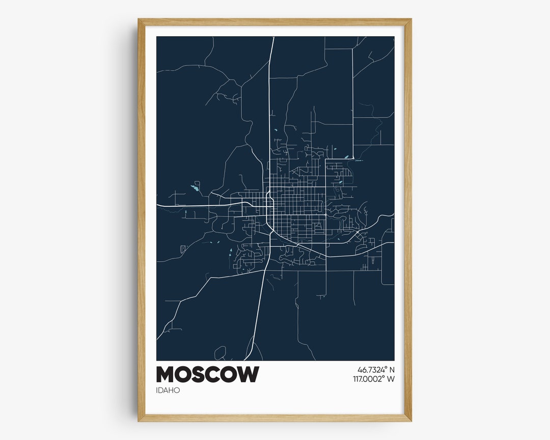 Moscow Idaho Map Print, Idaho Wall Art, Moscow ID Poster - Etsy