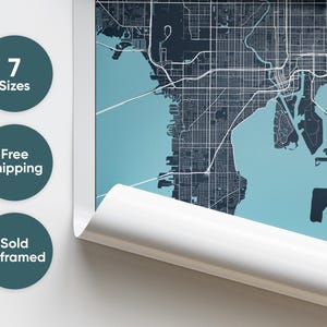Tampa Map Print, Florida Wall Art, Tampa FL Poster - Etsy