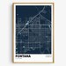 Fontana Map Print, California Wall Art, Fontana CA Poster - Etsy