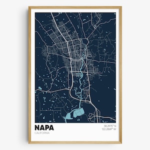 Napa Map Print, California Wall Art, Napa CA Poster - Etsy