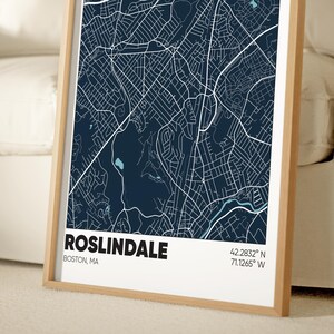 Roslindale Boston Map Print, Massachusetts Wall Art, Boston ...