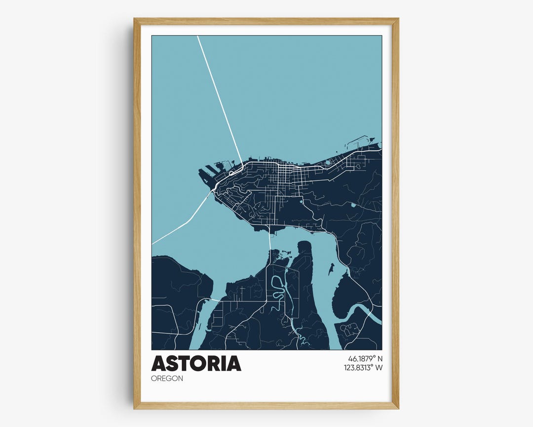 Astoria OR Map Print, Oregon Coast Wall Art, Astoria OR Poster - Etsy