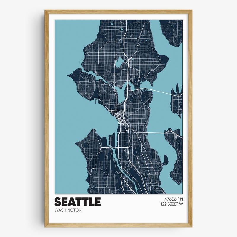 Seattle Poster - Etsy