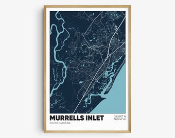 Wall Art Map of Murrells Inlet, South Carolina - Etsy