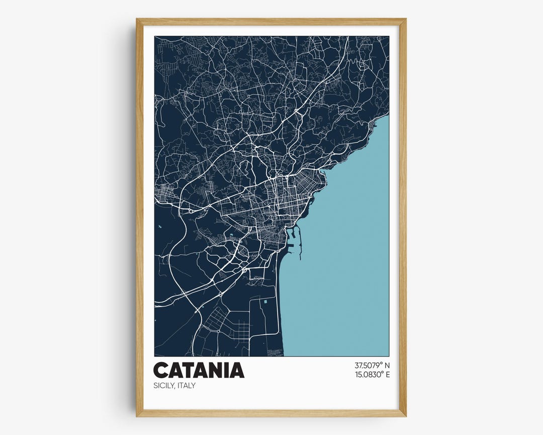 Catania Italy Map Print, Italy Wall Art, Catania Sicily Poster - Etsy