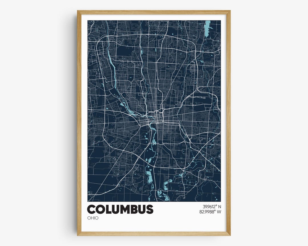 Columbus OH Map Print, Ohio Wall Art, Columbus OH Poster - Etsy