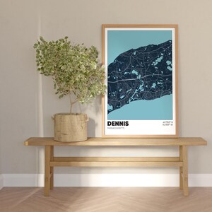 Dennis MA Map Print, Cape Cod Wall Art, Dennis Massachusetts Poster - Etsy