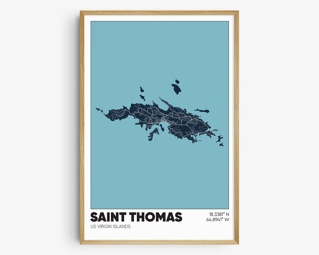 Saint Thomas Map Print, St Thomas Wall Art, US Virgin Islands Poster - Etsy