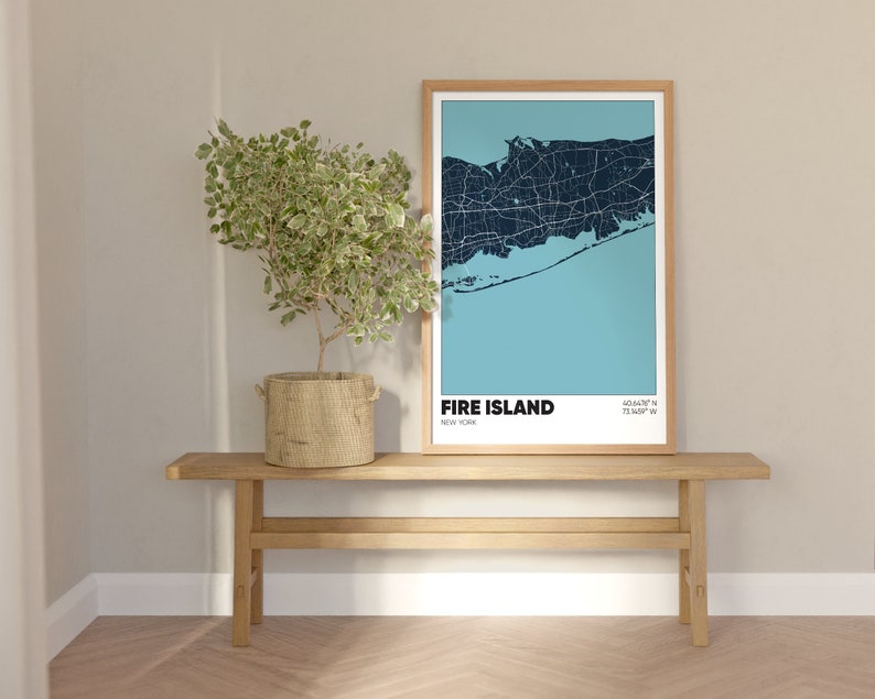 Fire Island Map Print, New York Wall Art, Fire Island NY Poster - Etsy