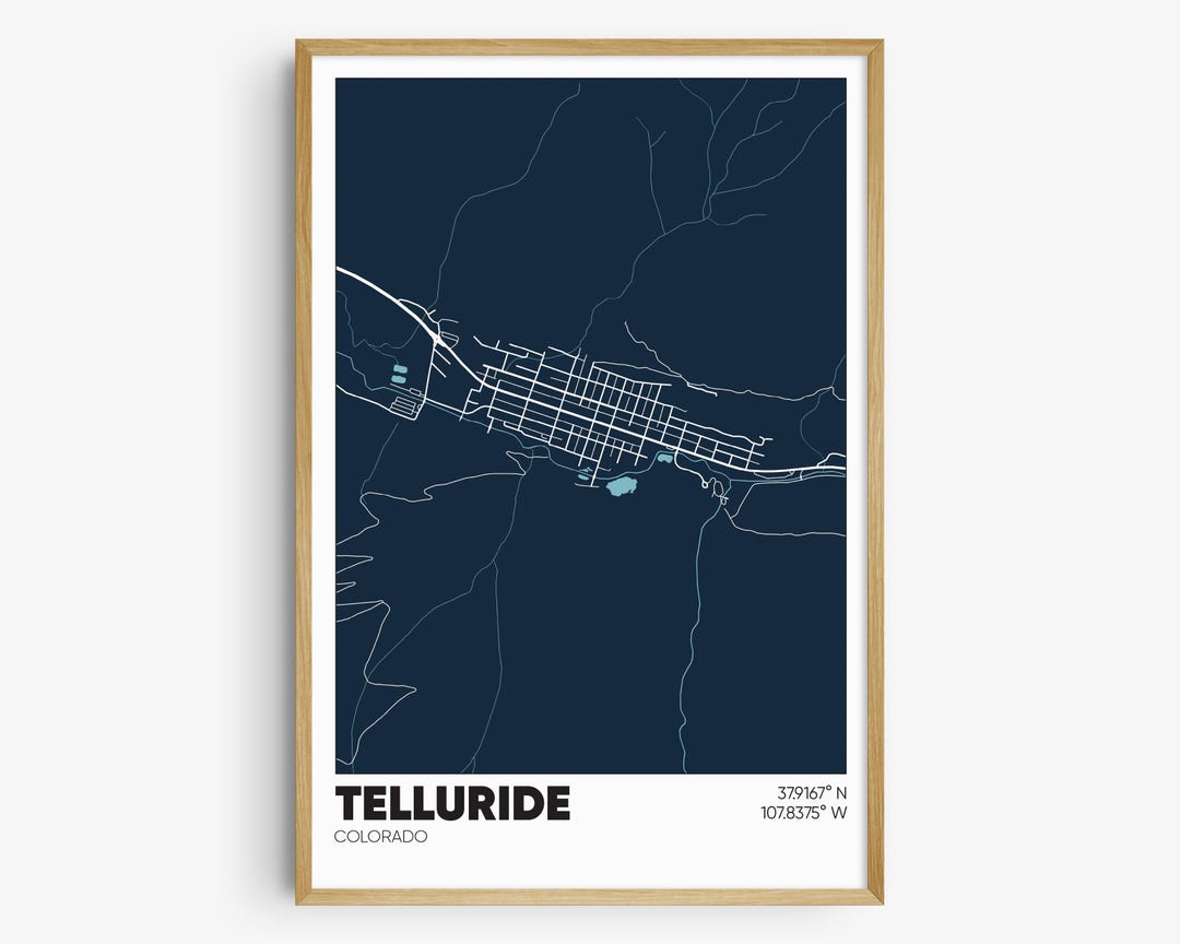 Telluride Map Print, Colorado Wall Art, Telluride CO Poster - Etsy