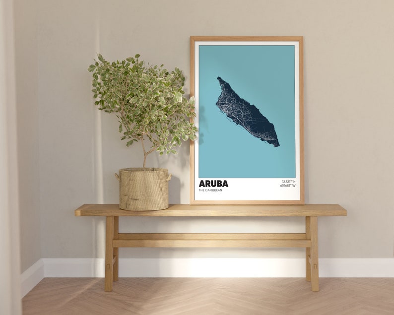 Aruba Map Print, Aruba Wall Art, Caribbean Island Poster - Etsy