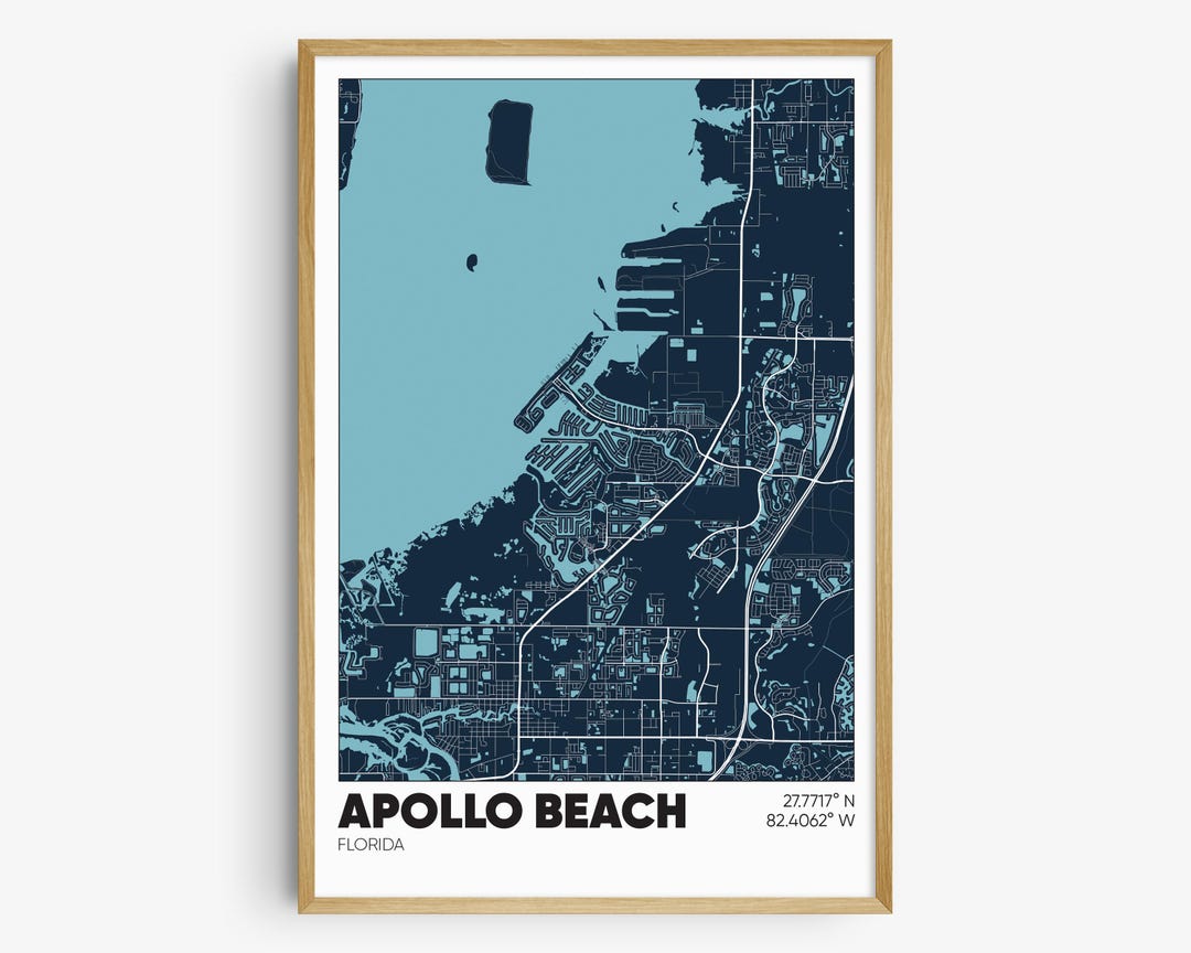 Apollo Beach Map Print, Florida Wall Art, Apollo Beach FL Poster - Etsy